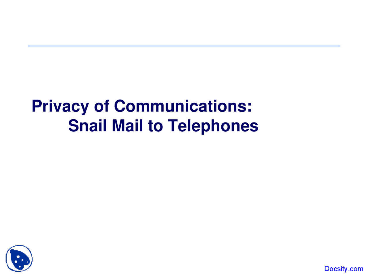 Privacy Of Communications Computerization And Its Impacts Lecture