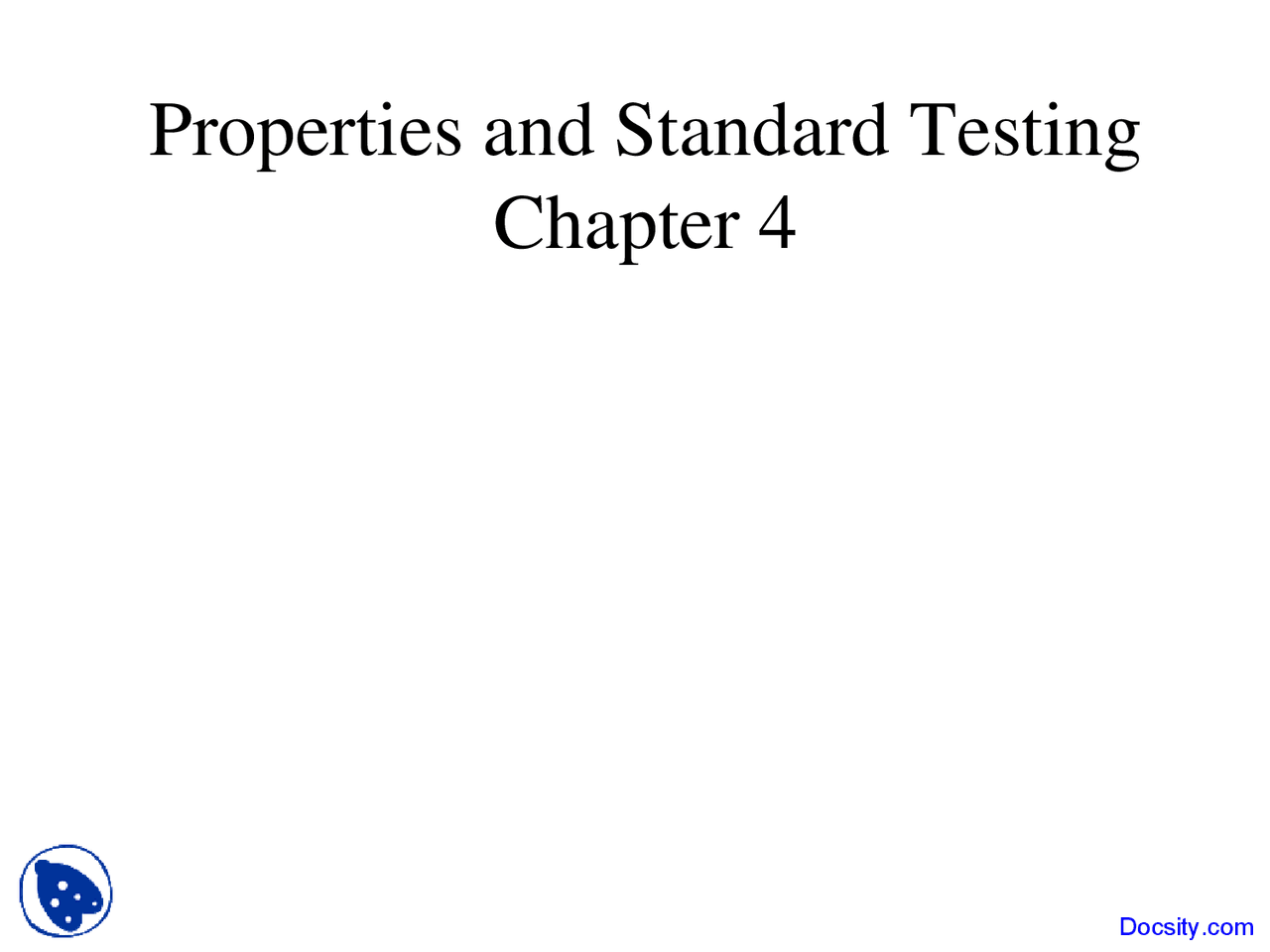 Properties and Standard Testing - Polymer Materials - Lecture Slides ...
