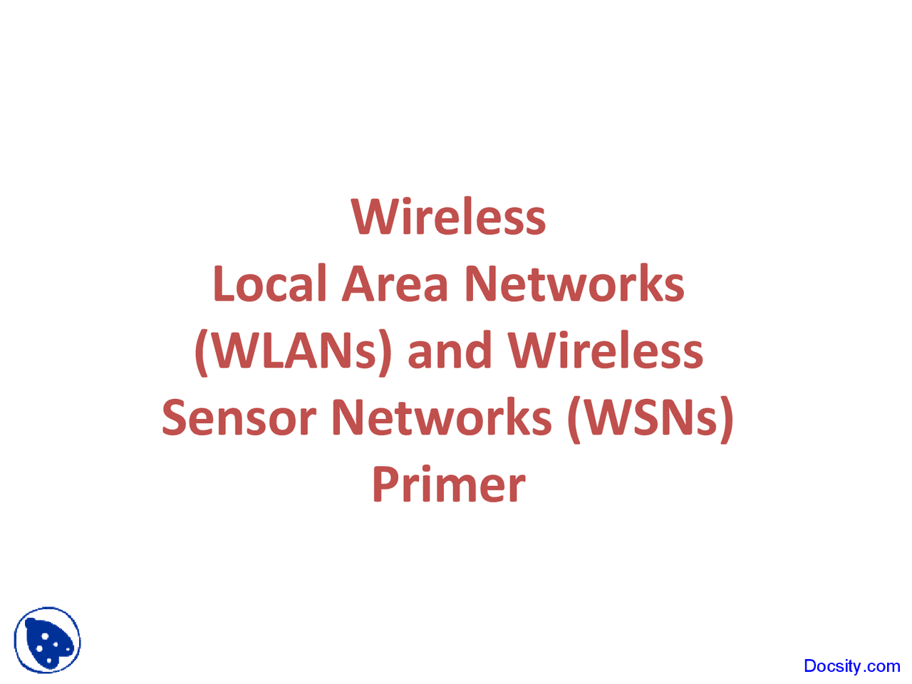Local Area Networks Advanced Computer Networks Lecture Slides Docsity