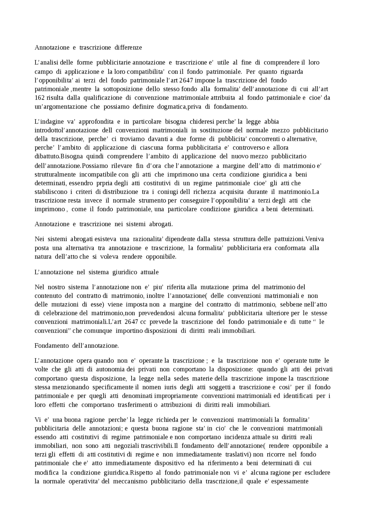 Annotazione E Trascrizione Differenze Appunti Diritto Dei