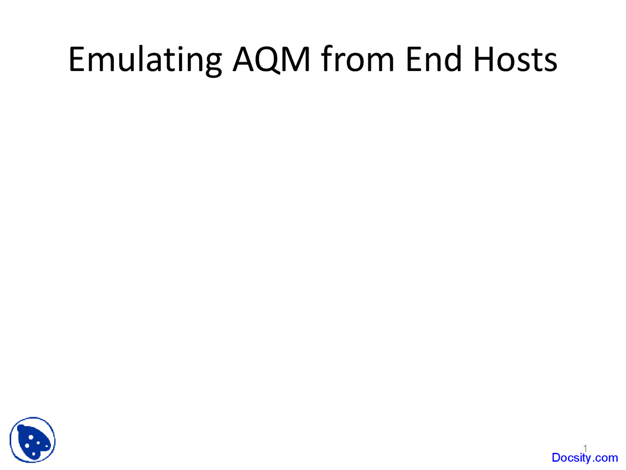 Emulating Aqm Advanced Computer Networks Lecture Slides Docsity