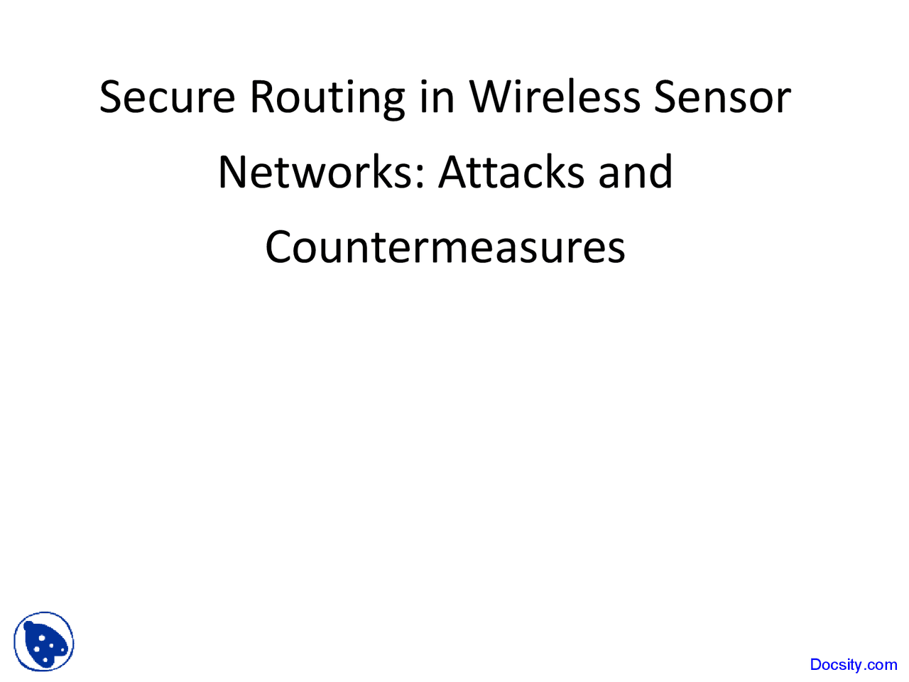 Secure Routing Advanced Computer Networks Lecture Slides Docsity