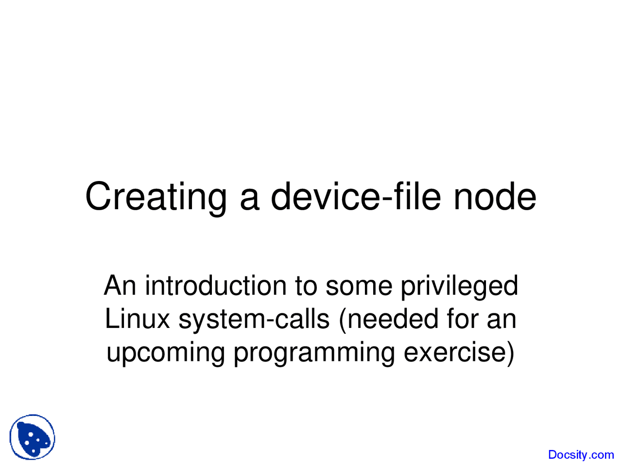 Creating Device File Node Advanced System Programming Lecture