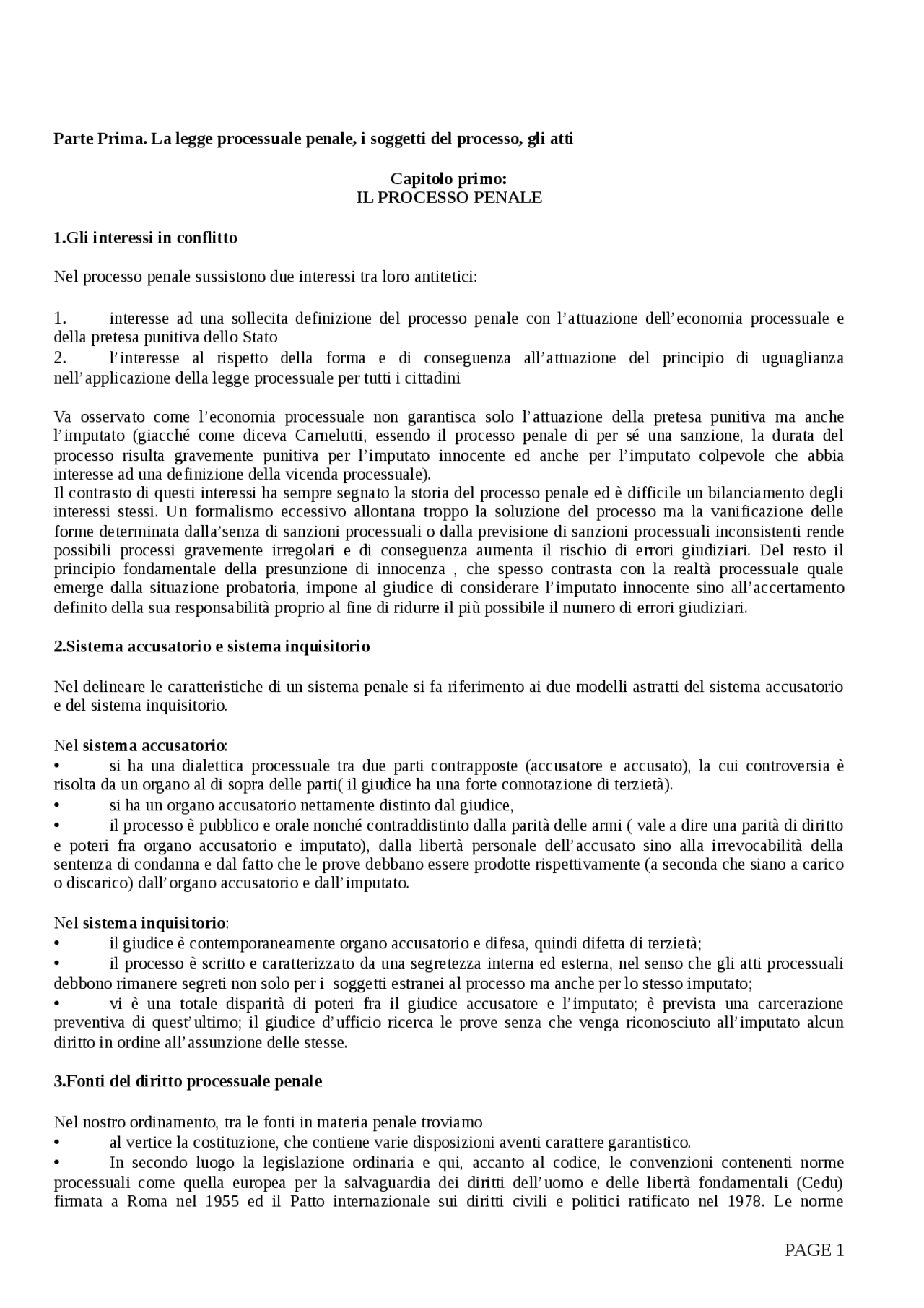 Riassunto Completo Diritto Processuale E Penale Docsity