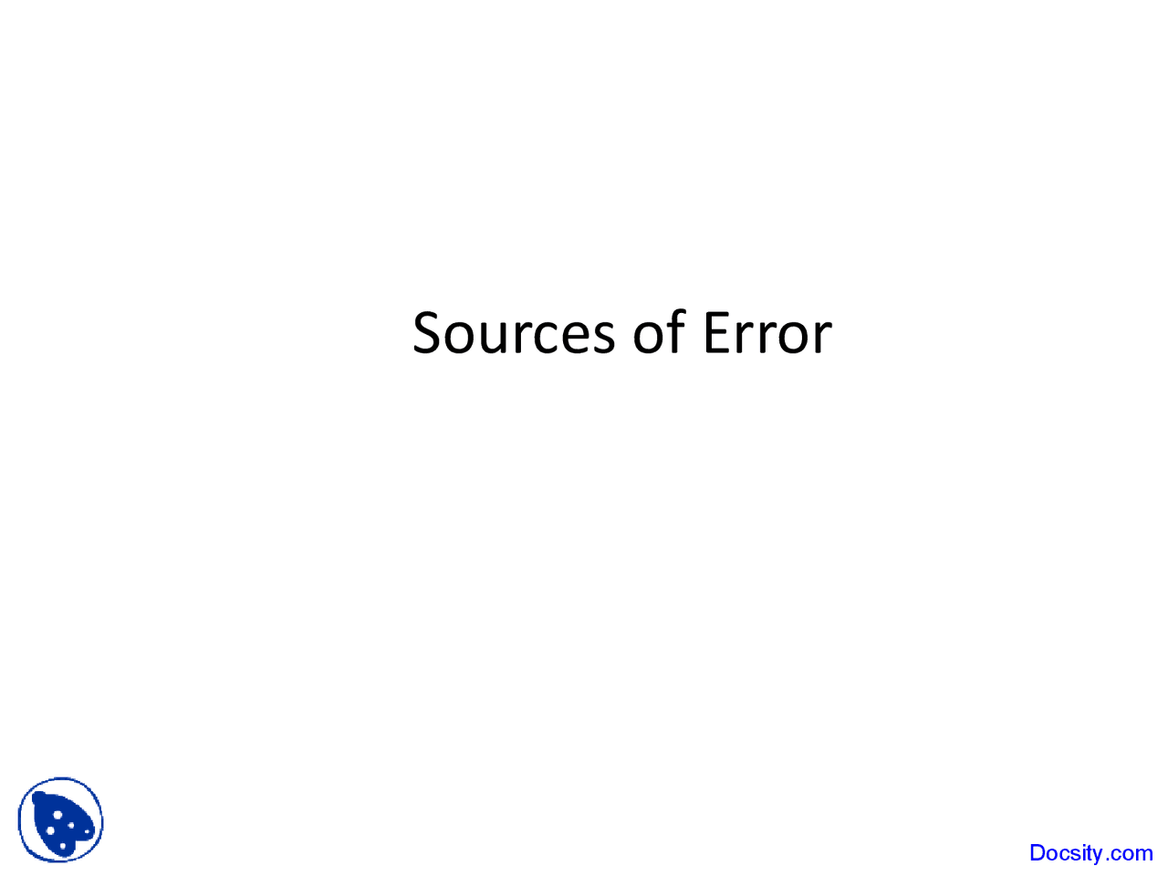 Sources Of Error Numerical Methods Lecture Slides Docsity