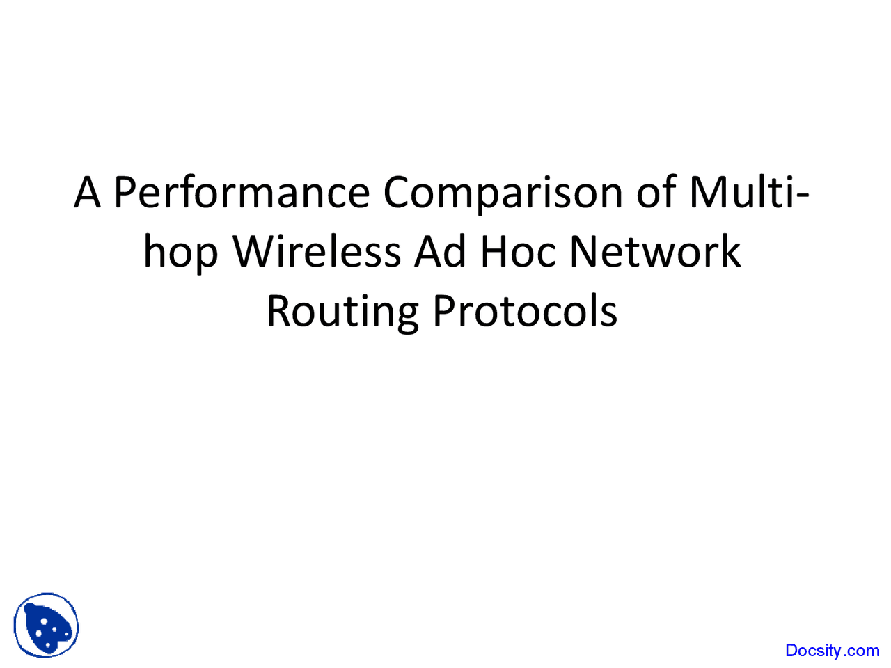 Routing Protocols Advanced Computer Networks Lecture Slides Docsity