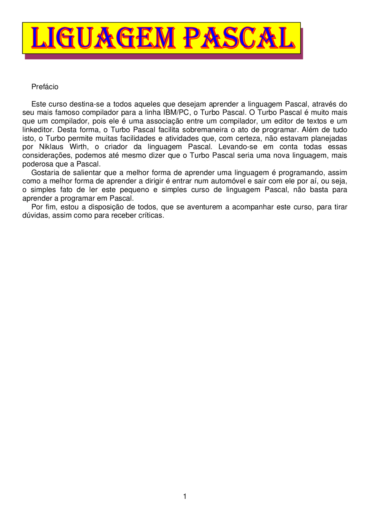Turbo Pascal Apostilas Ciência Da Computação Parte1 Docsity