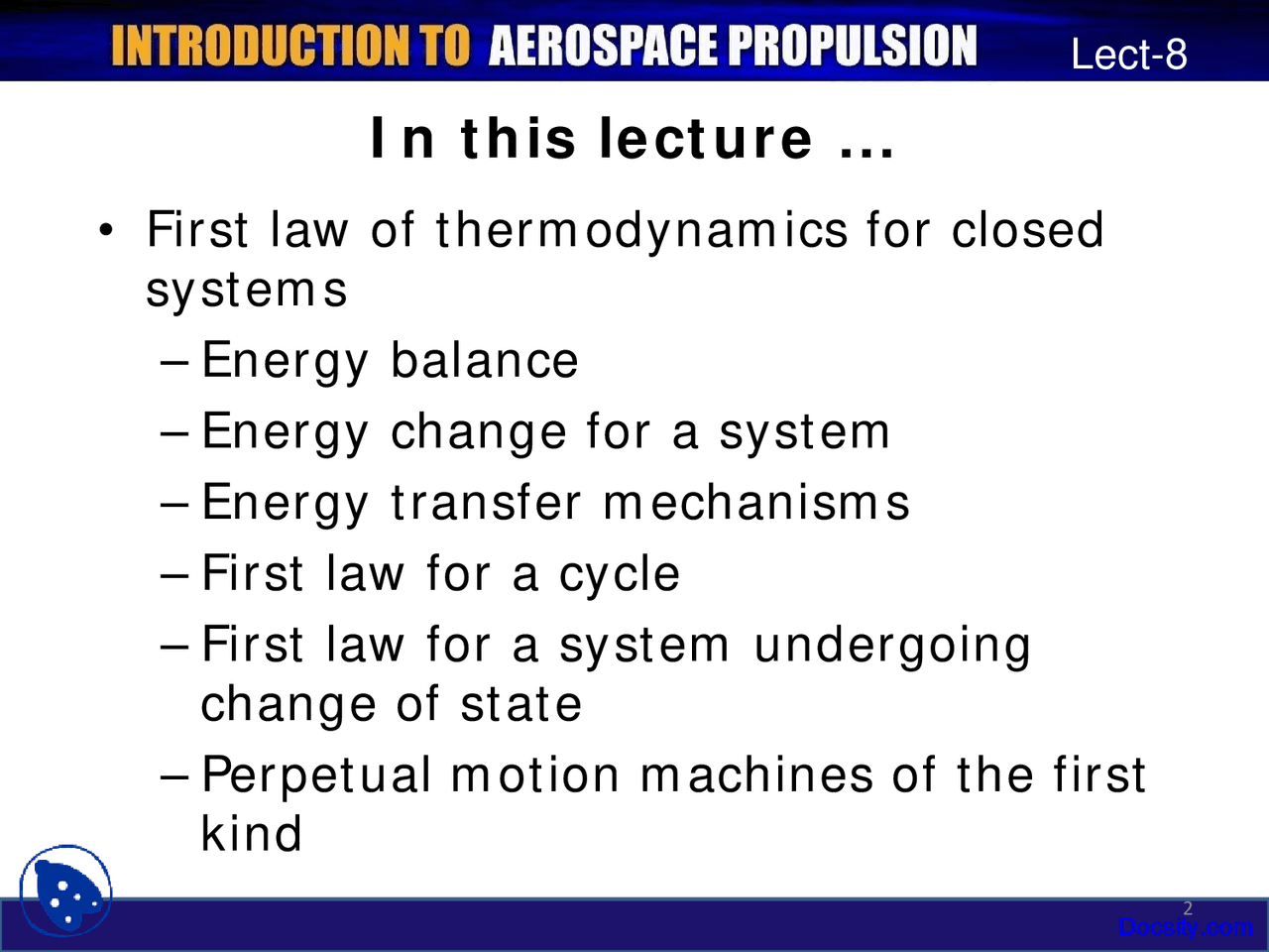 Energy Balance Introduction To Aerospace Propulsion Lecture Slides