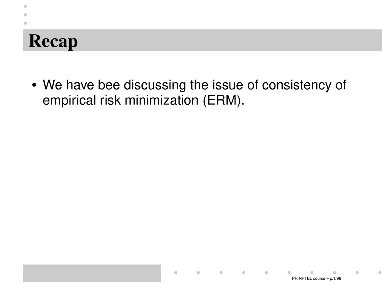 Empirical Risk Minimization - Pattern Recognition - Lecture Slides ...