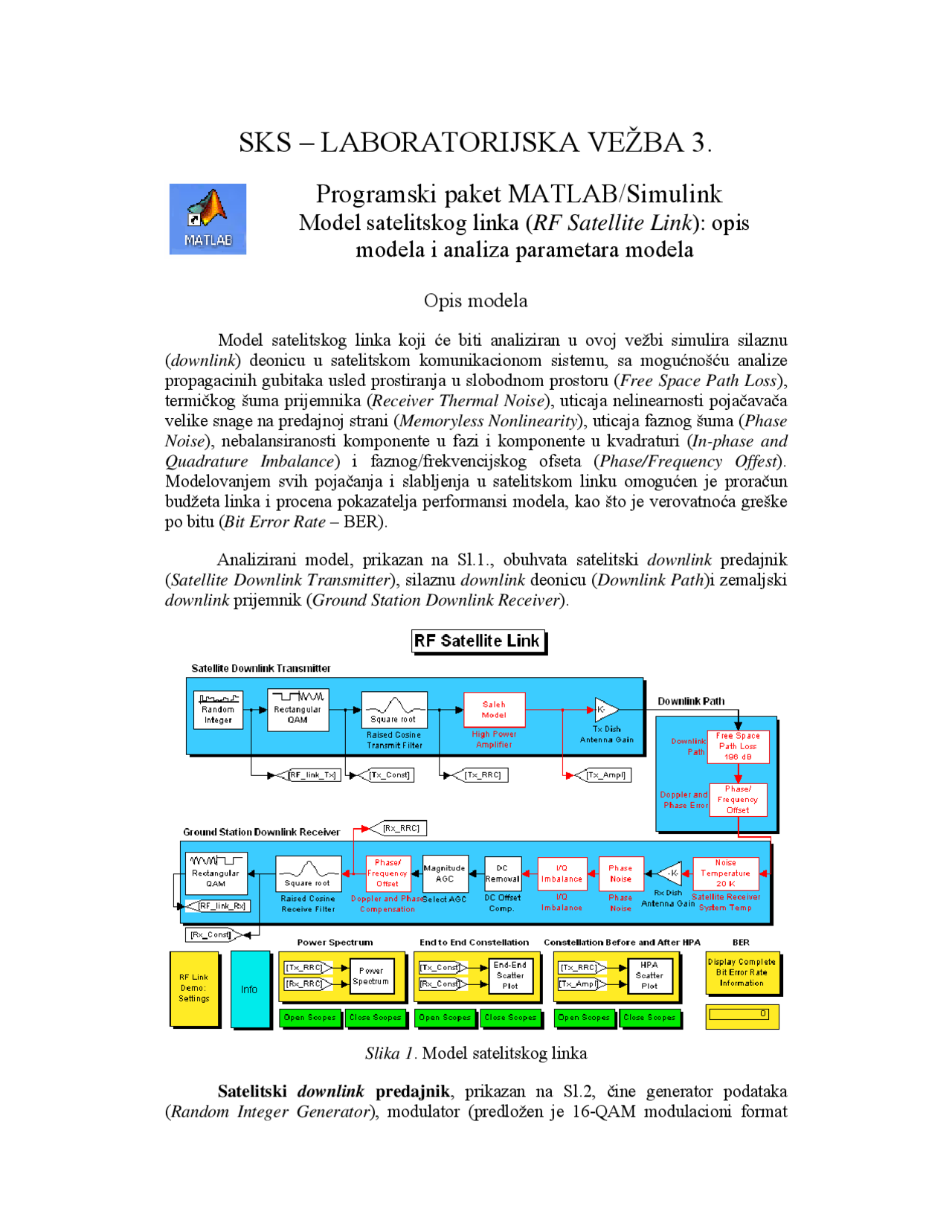 Programski paket MATLAB-Simulink-Vezbe-Satelitski komunikacioni sistemi-Elektrotehnika i ...