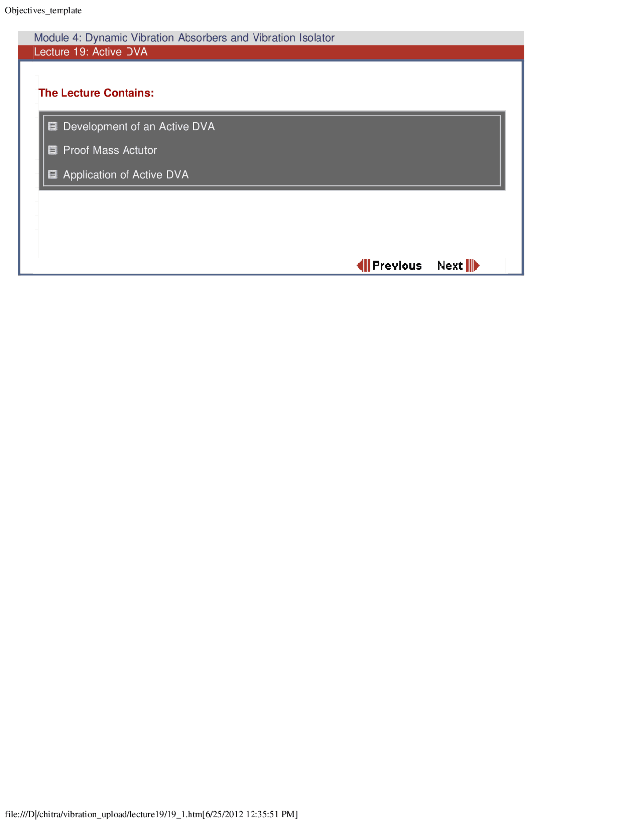 Proof Mass Actutor Principles Of Vibration Control Lecture Notes