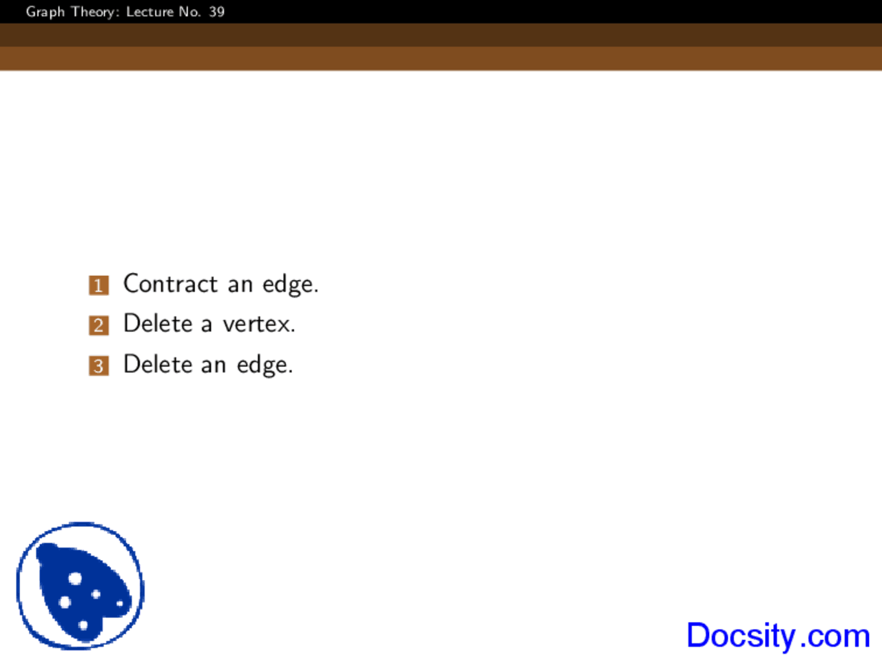 Contract an Edge - Graph Theory - Lecture Slides - Docsity