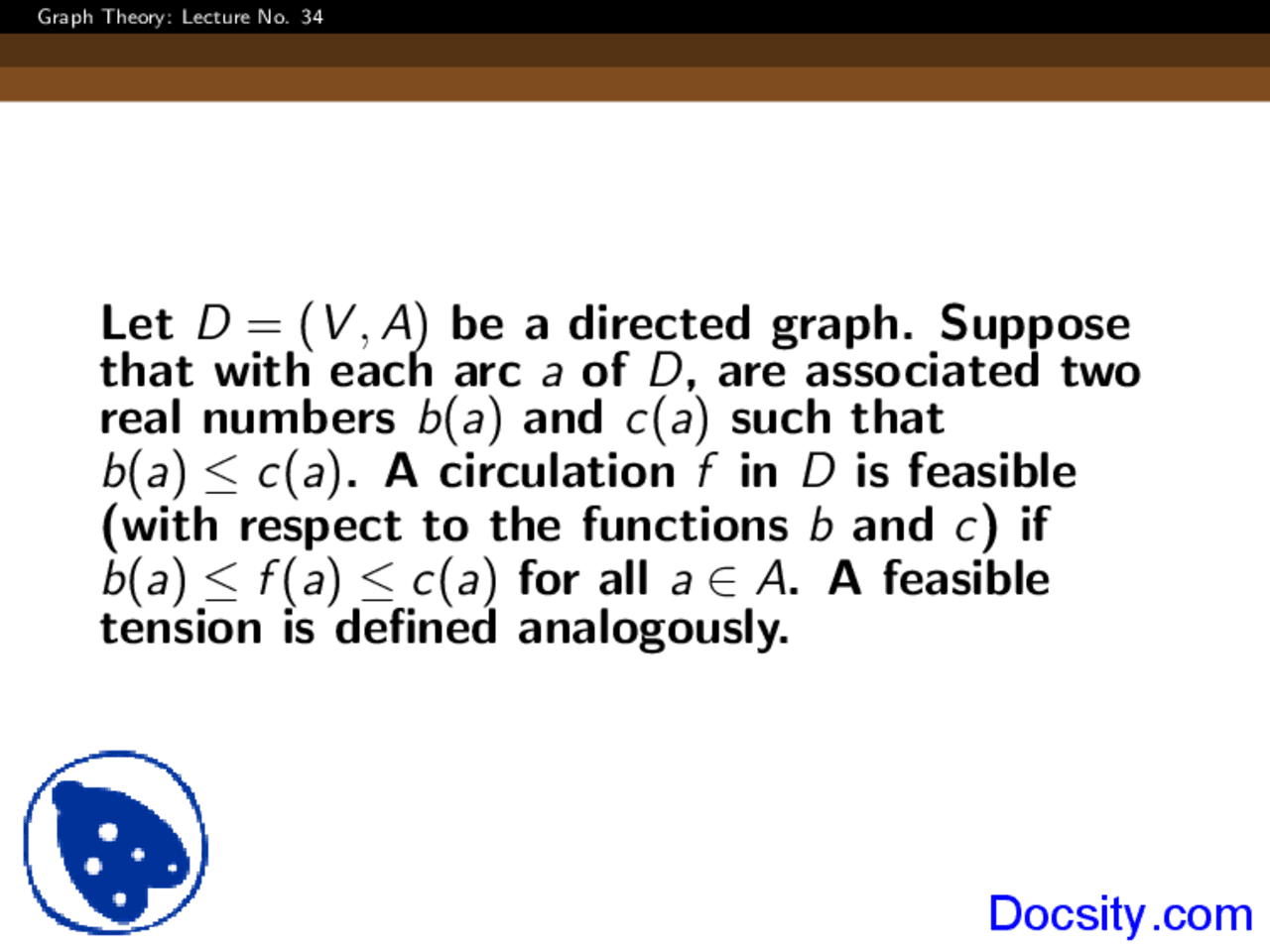 Analogously Graph Theory Lecture Slides Docsity