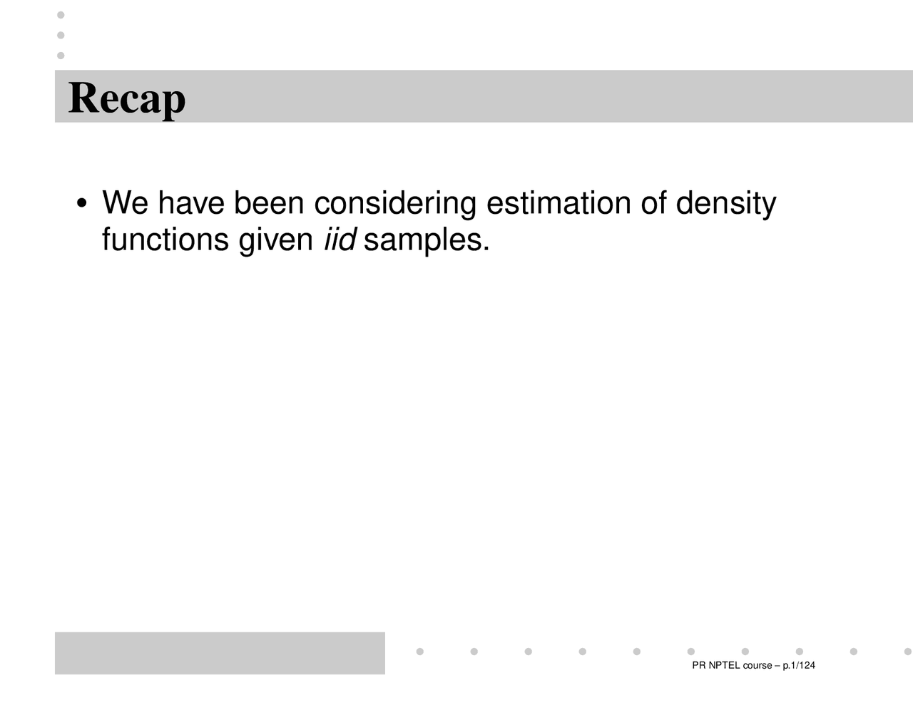 Estimation Of Density Functions Introduction To Pattern Recognition