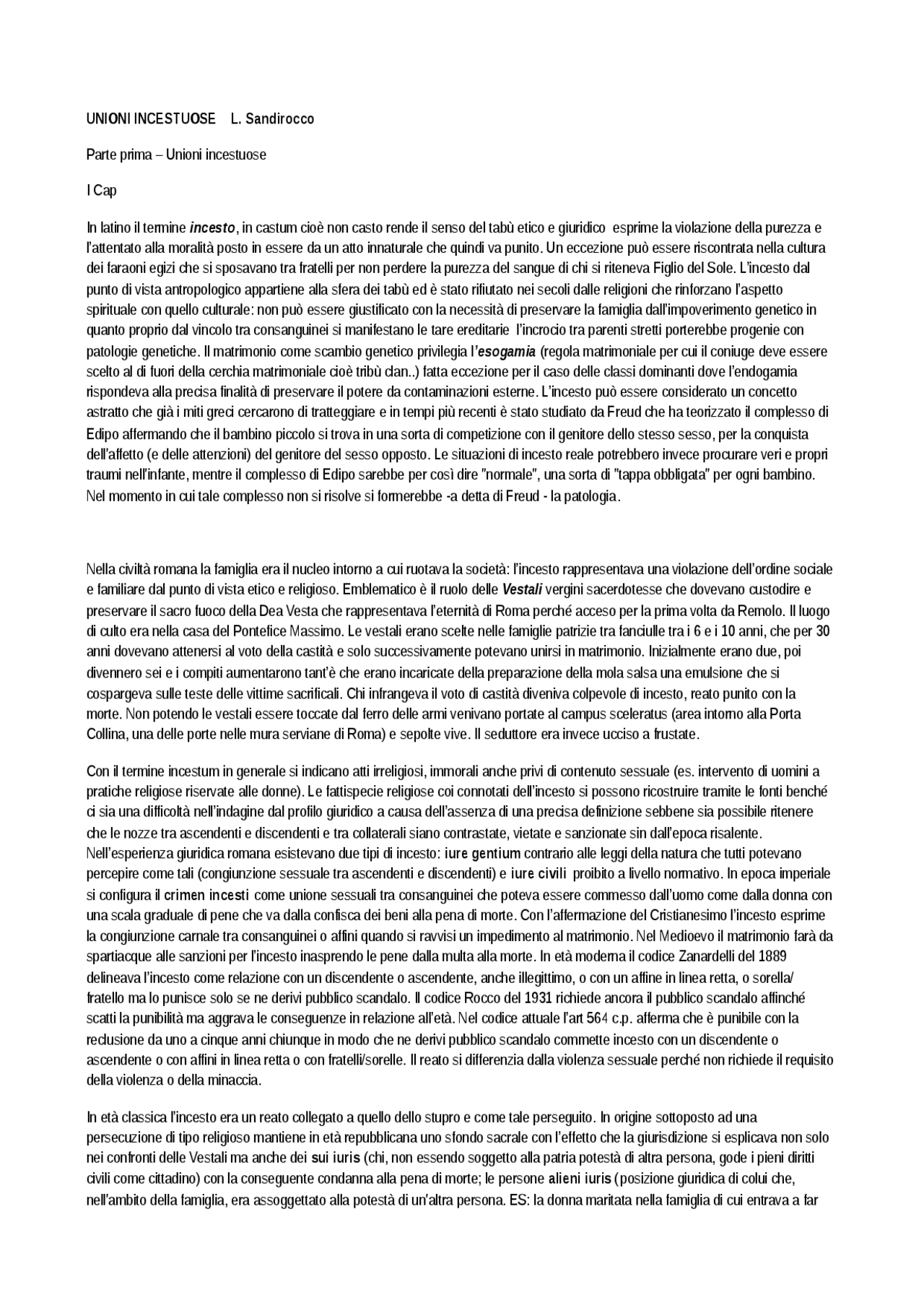 Matrimoni vietati. Unioni incestuose doppie miste nel Tardoantico - Docsity