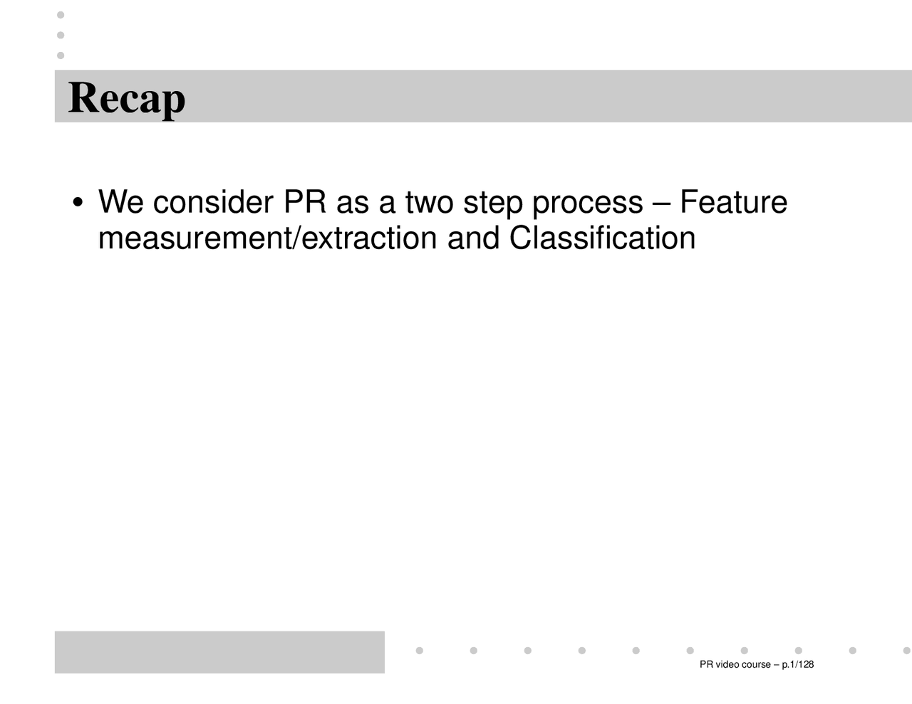 Feature Measurement Introduction To Pattern Recognition Lecture