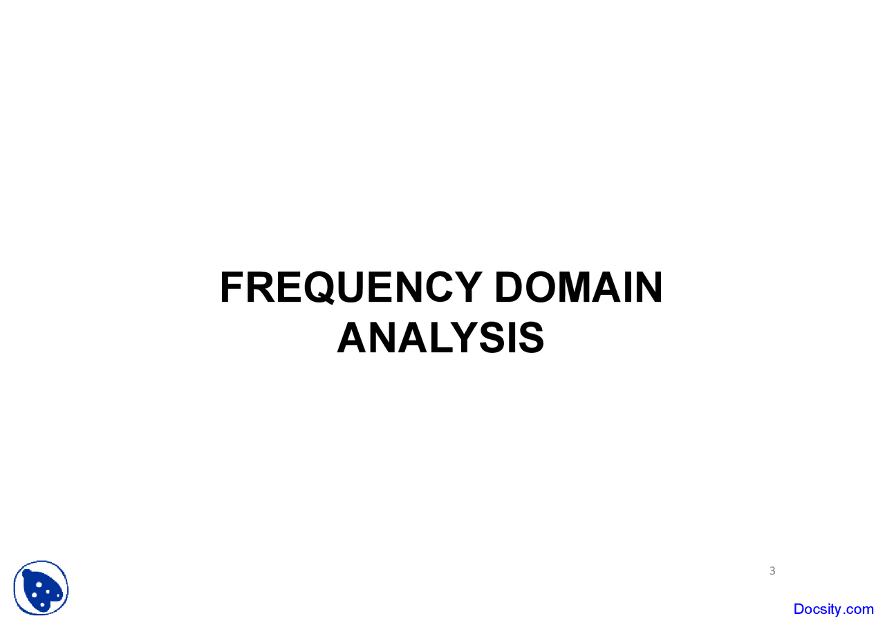 Frequency Domain Analysis Stochastic Hydrology Lecture Notes Docsity