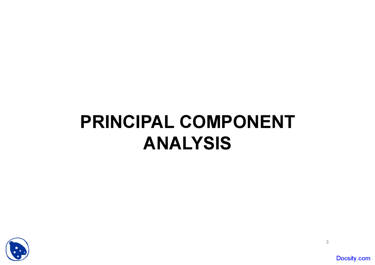Principal Component Analysis Stochastic Hydrology Lecture Notes Docsity