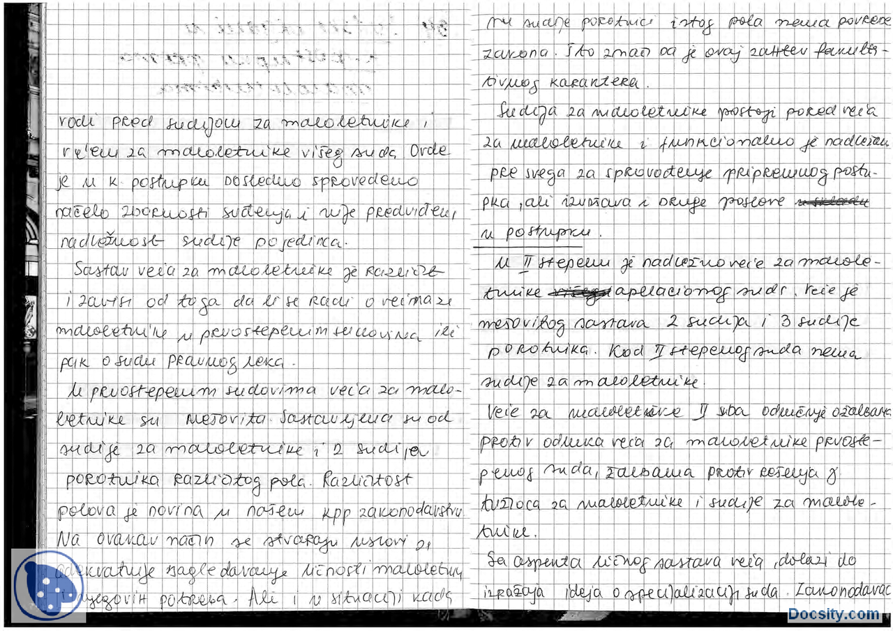 Krivicni postupak nad maloletnikom-Beleska-Prevencija i tretman ...