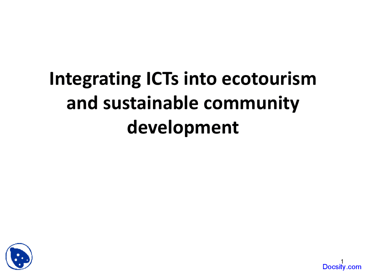 Integrating Community Development Lecture Slides Docsity