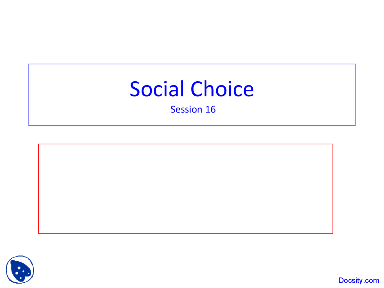 Social Choice Social Policy Lecture Slides Docsity
