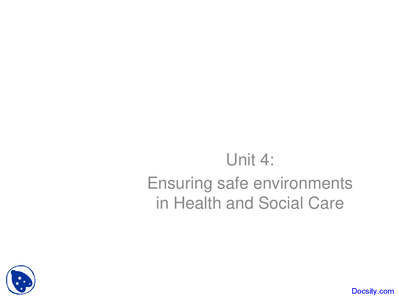 Ensuring Safe Environments Social Legislation Lecture Slides Docsity