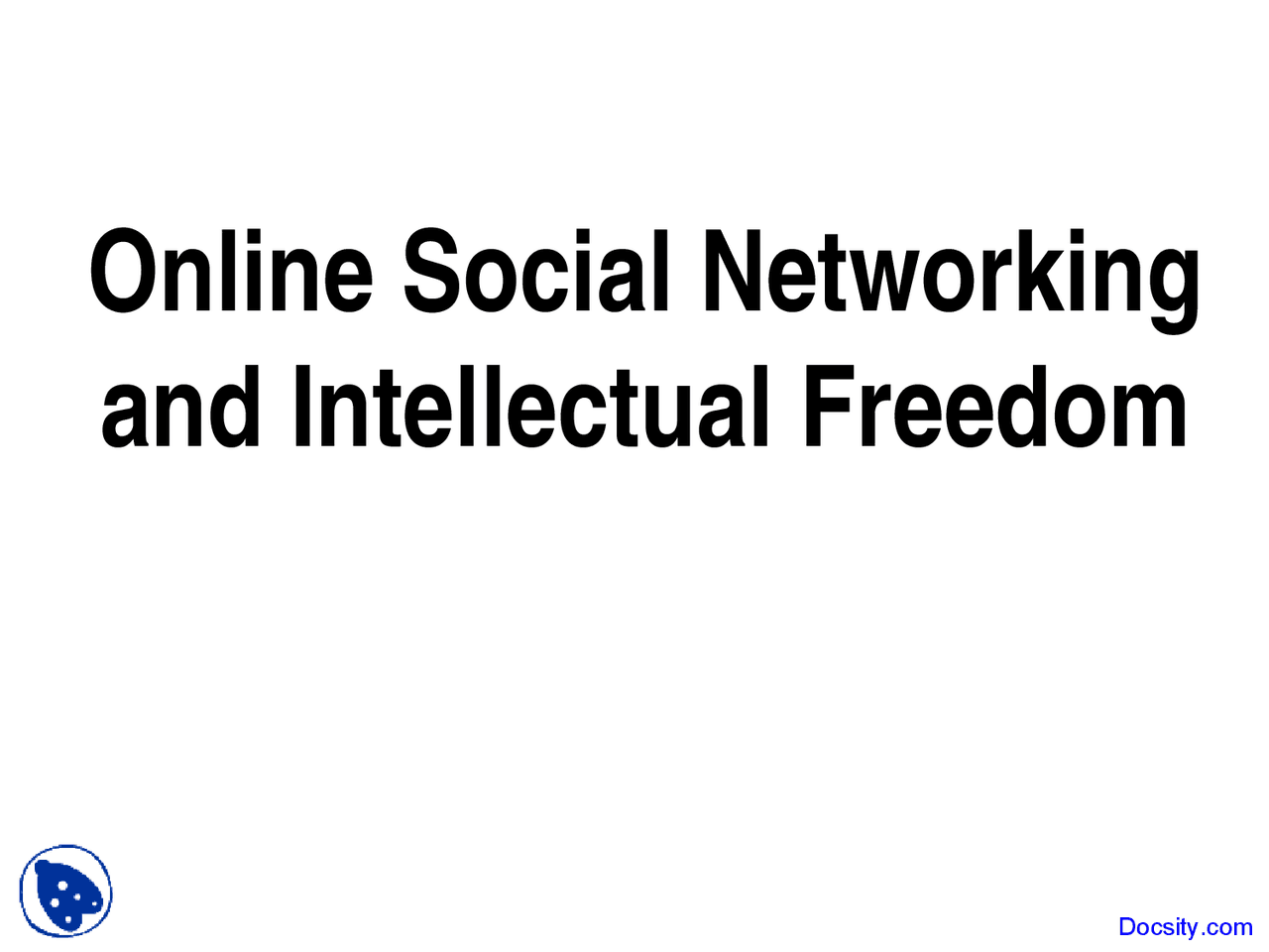 Online Social Networking Social Legislation Lecture Slides Docsity