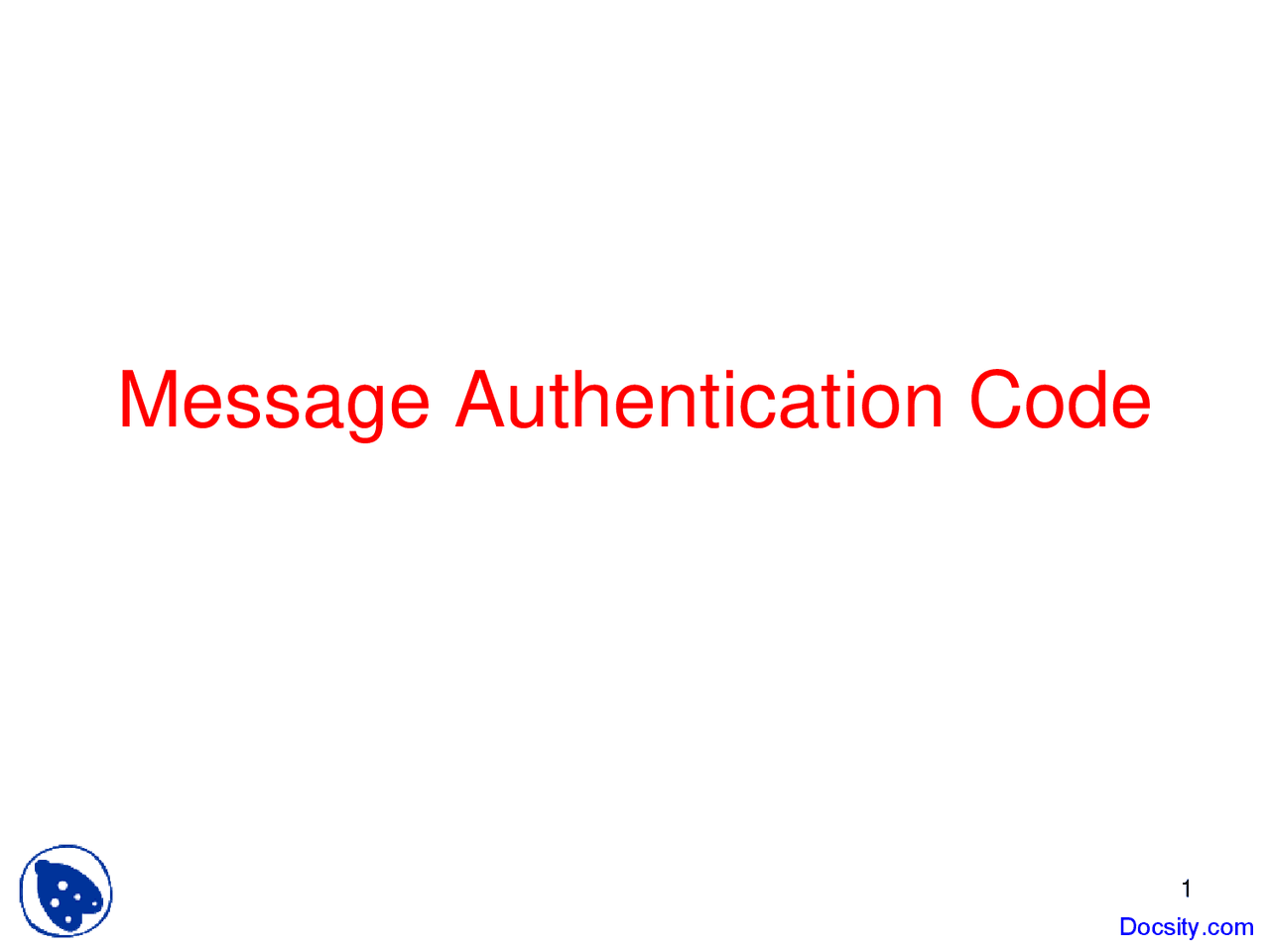 Message Authentication Code - Introduction to Cryptography - Lecture ...