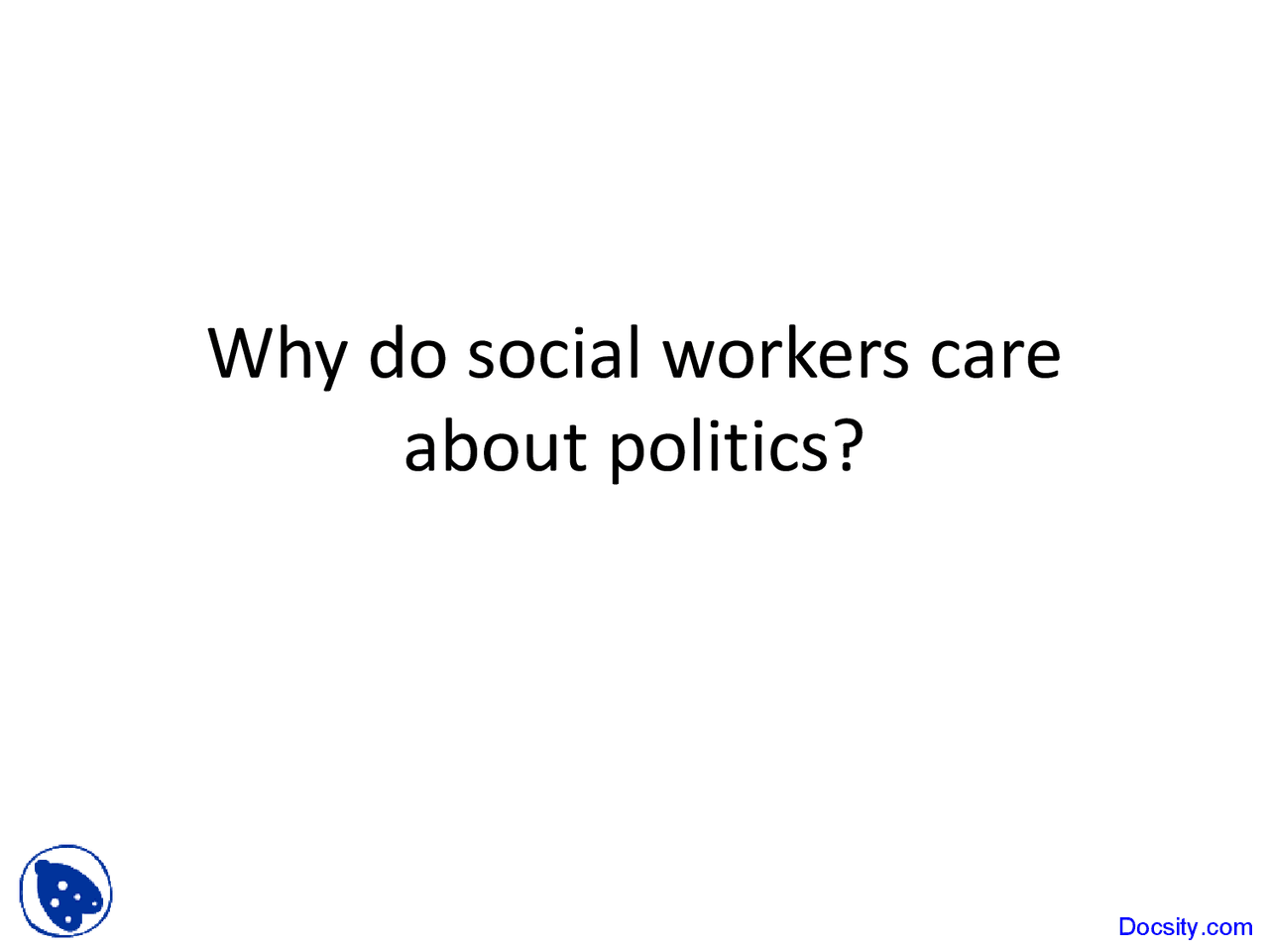 Social Workers - Social Legislation - Lecture Slides - Docsity