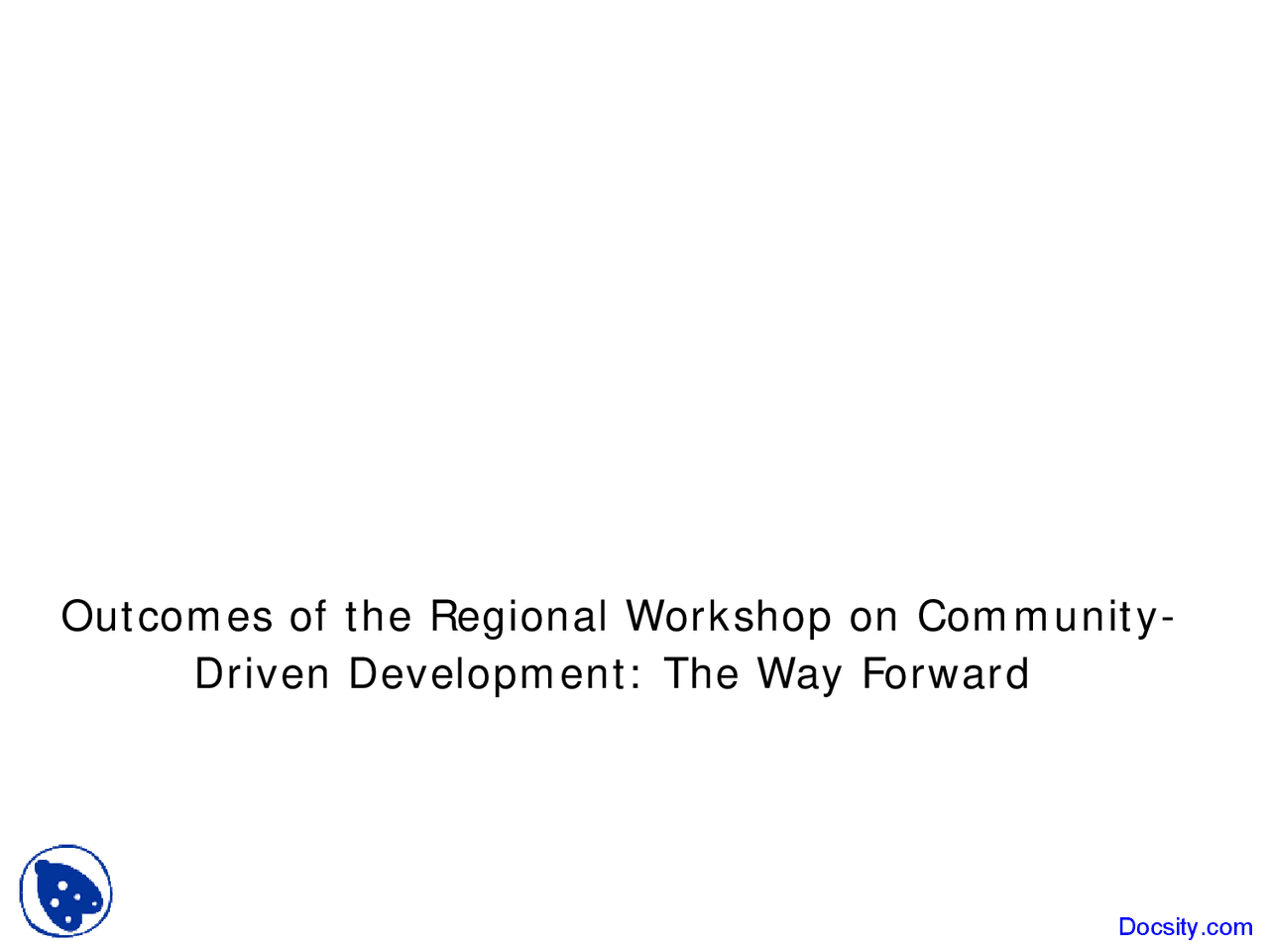 Outcomes Rural Development Lecture Slides Docsity