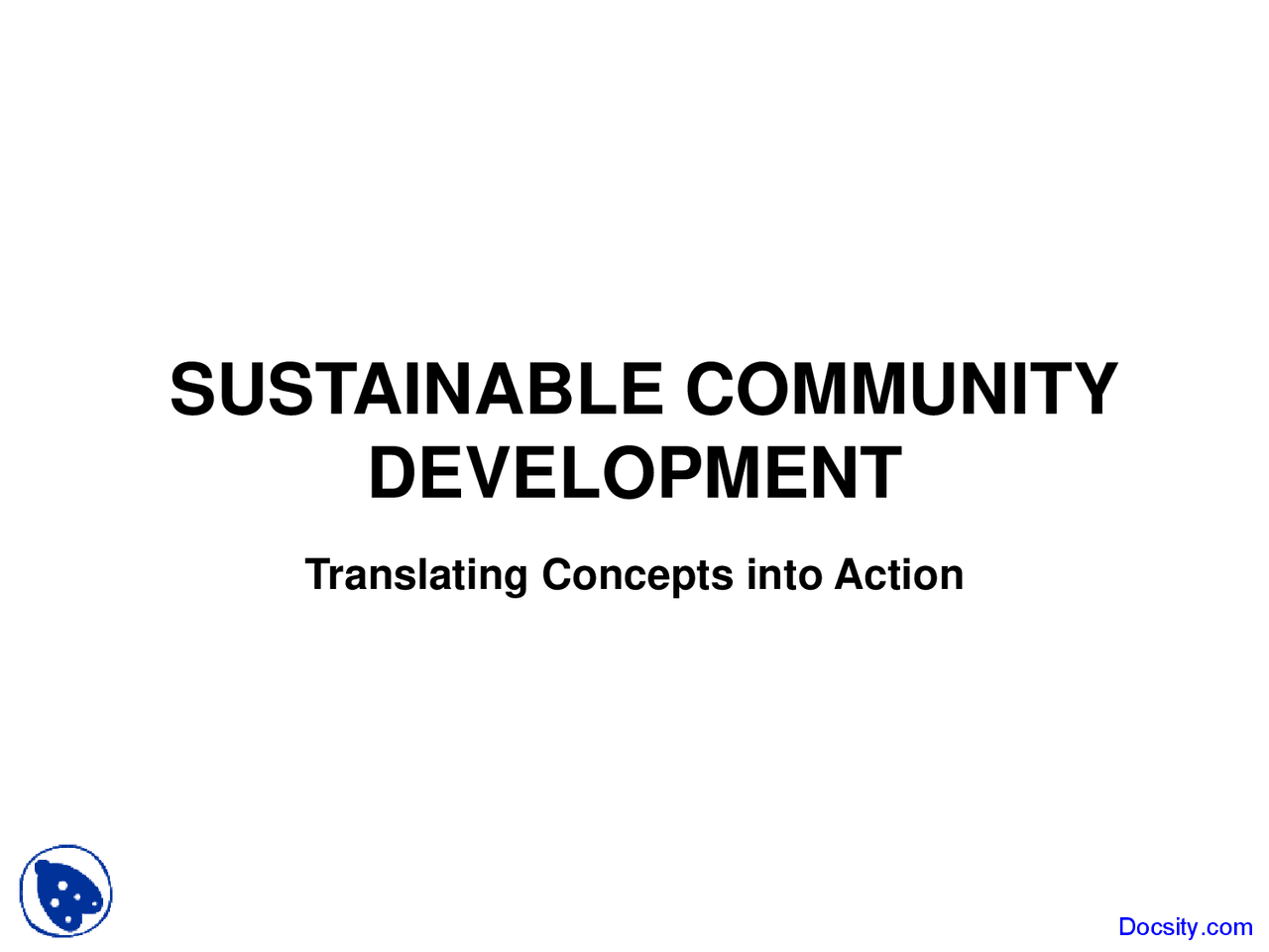 Translating Concepts Community Development Lecture Slides Docsity