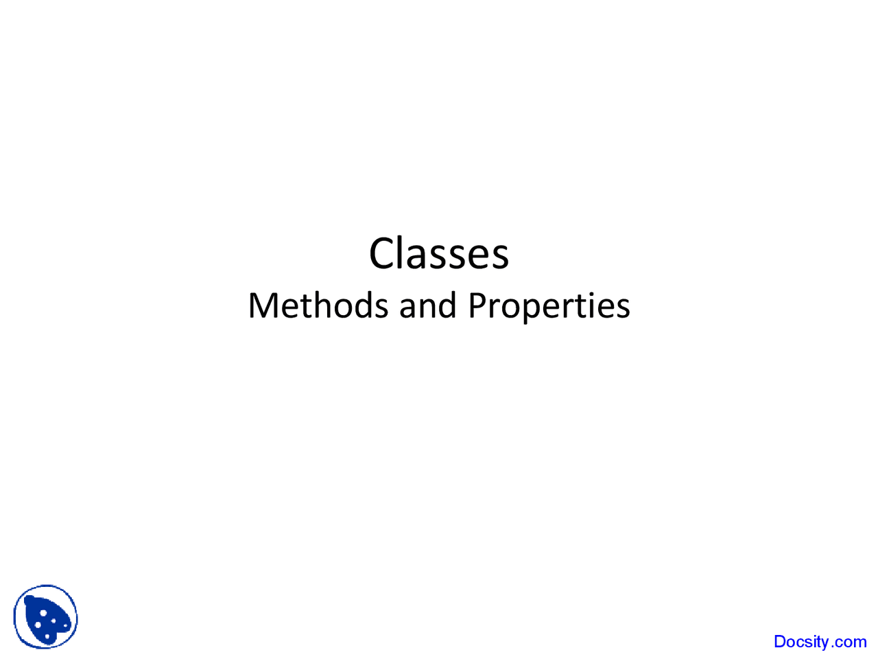 Methods And Properties Programming Using C Sharp Lecture Slides 2399