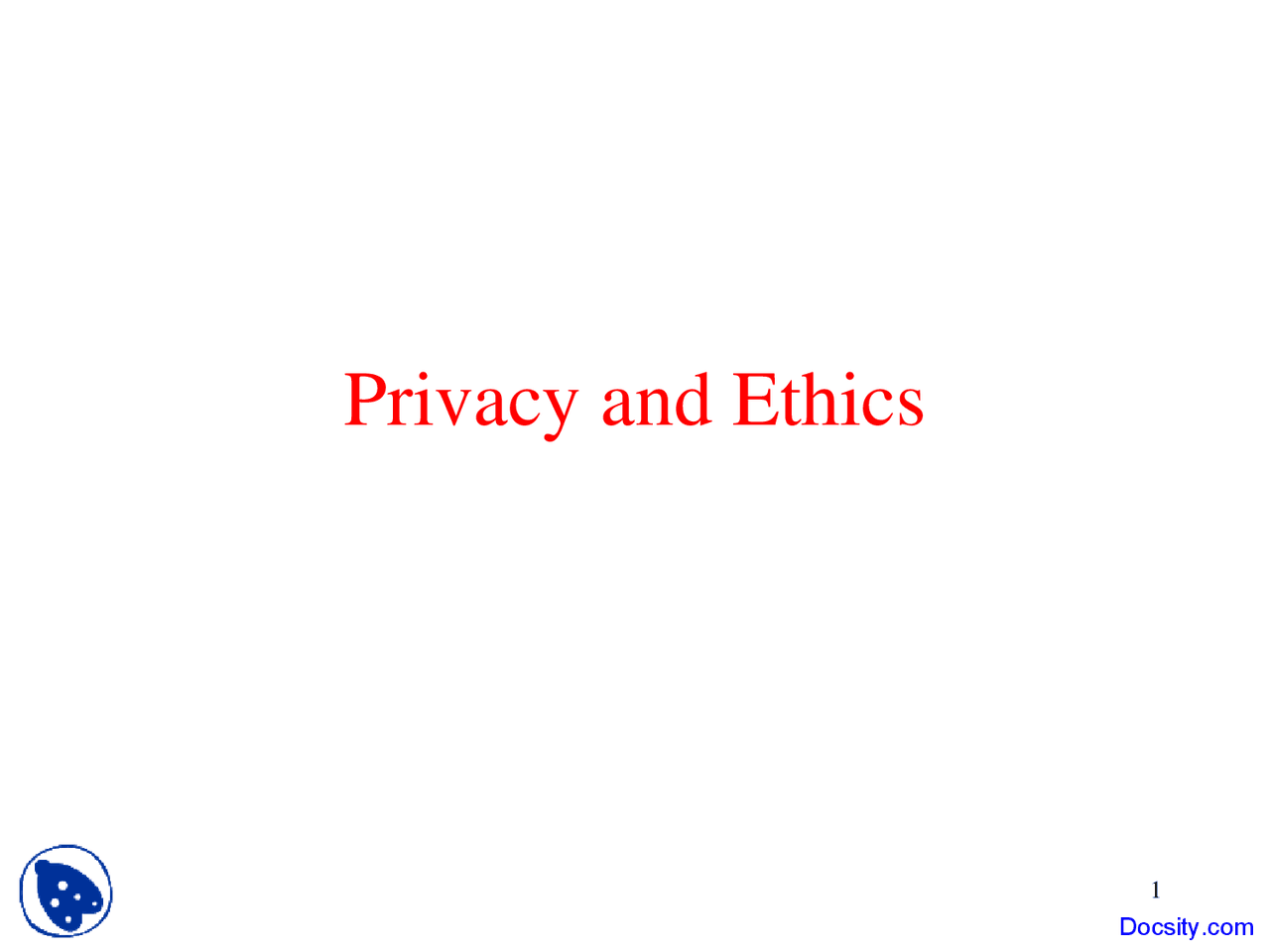 Privacy and Ethics - Introduction to Network Security - Lecture Slides ...