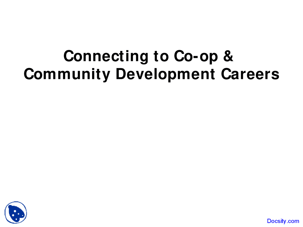 Connecting Community Development Lecture Slides Docsity