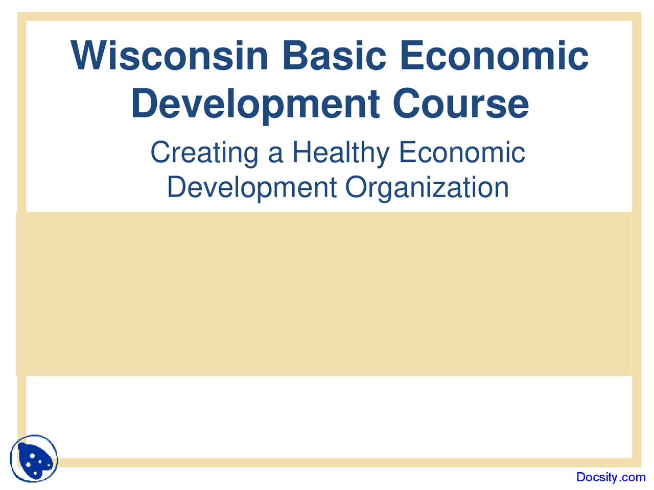 Wisconsin Basic Community Development Lecture Slides Slides Human