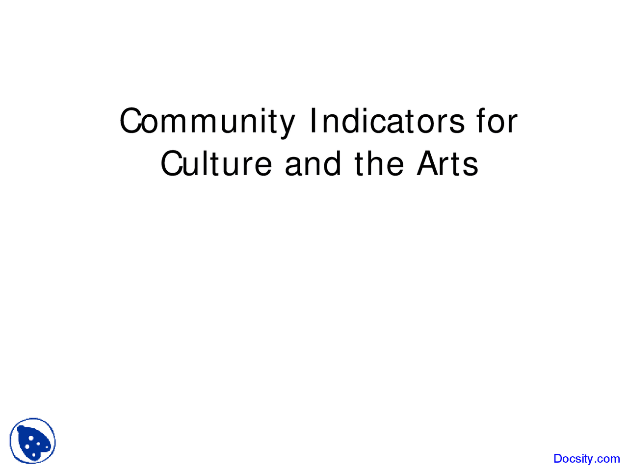 Community Indicators Community Development Lecture Slides Docsity