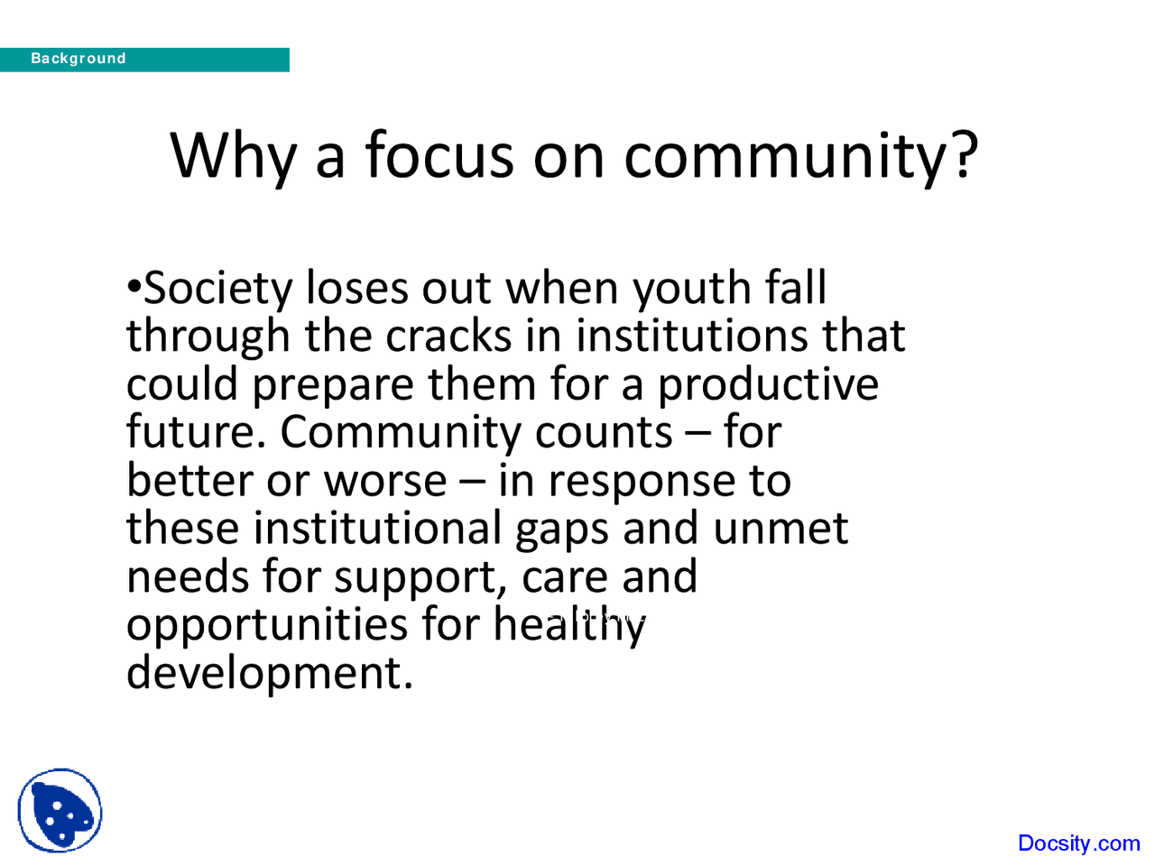 Community Community Development Lecture Slides Docsity