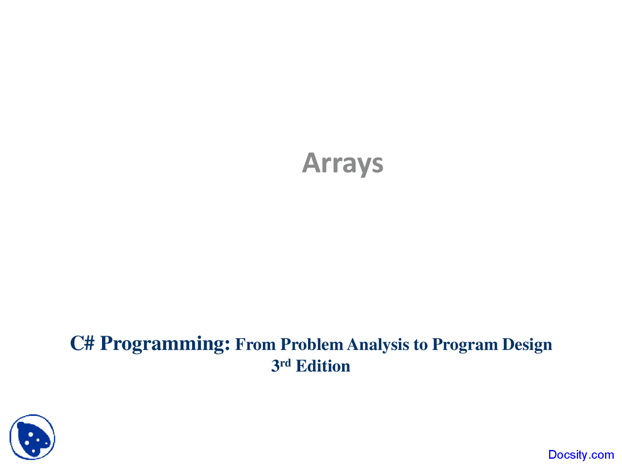 C# Programming: Array Basics and Usage | Slides Artificial Intelligence ...