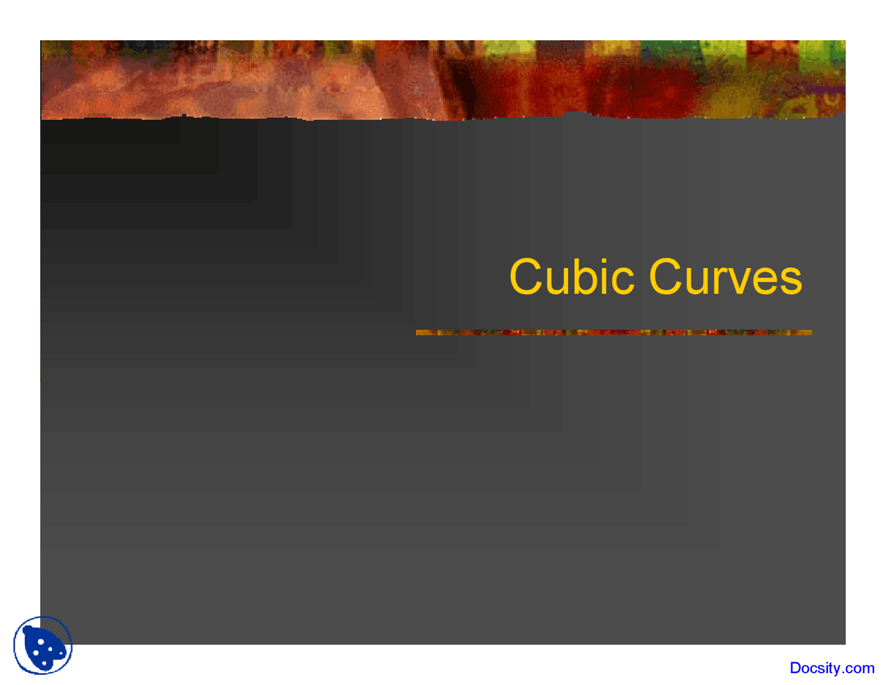 Cubic Curves Introduction To Computer Graphics Lecture Slides Docsity