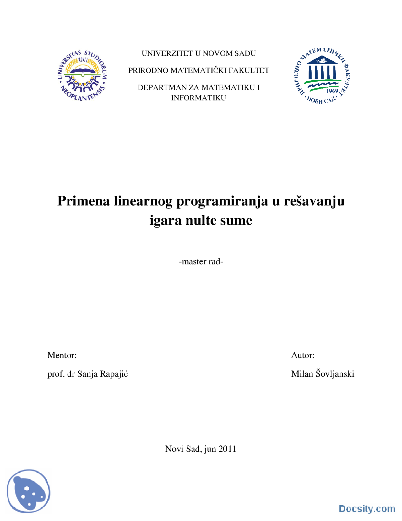 Primena linearnog programiranja-Zavrsni rad-Primenjena matematika ...