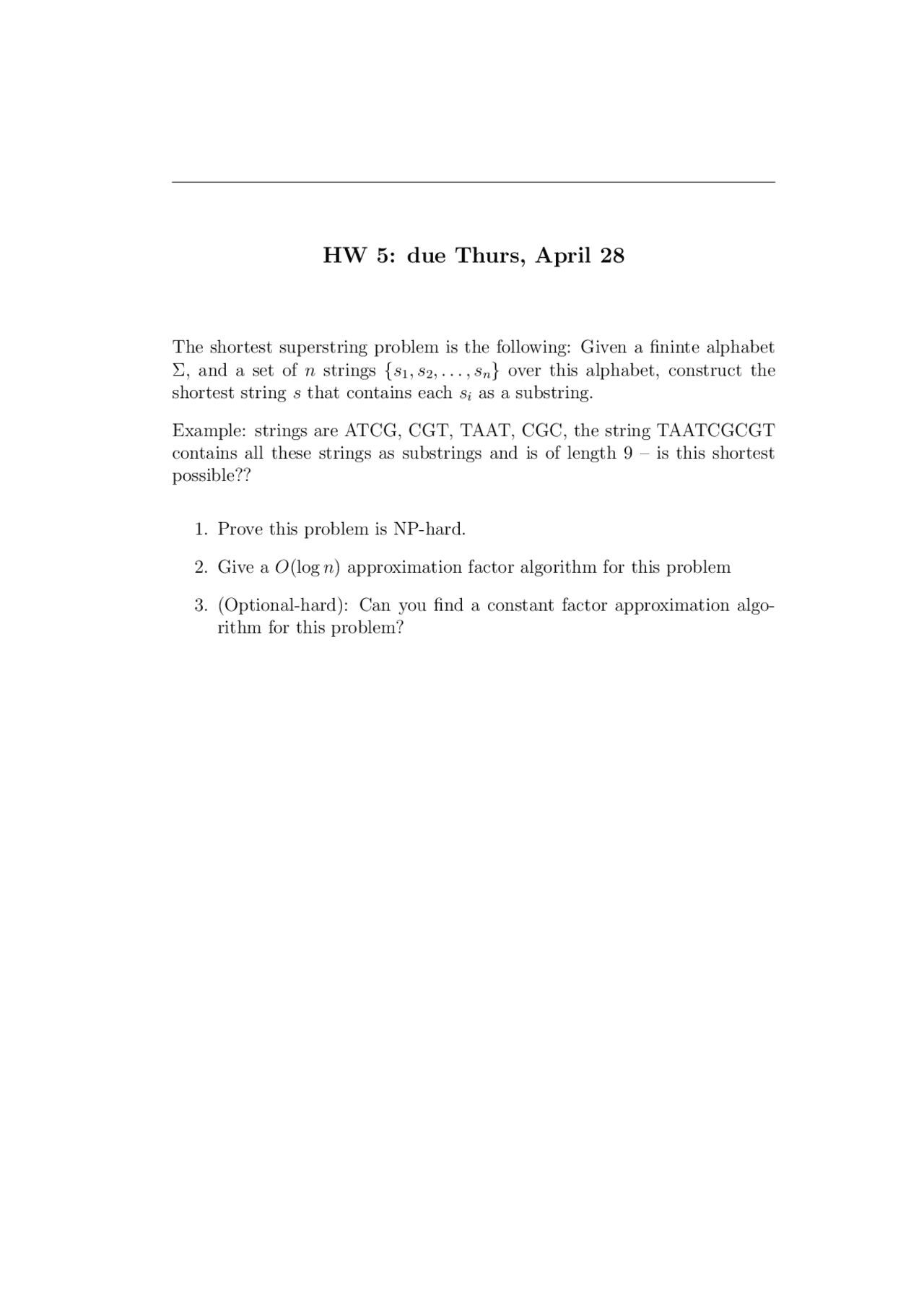 Shortest Superstring Problem Np Hardness And Approximation Algorithms