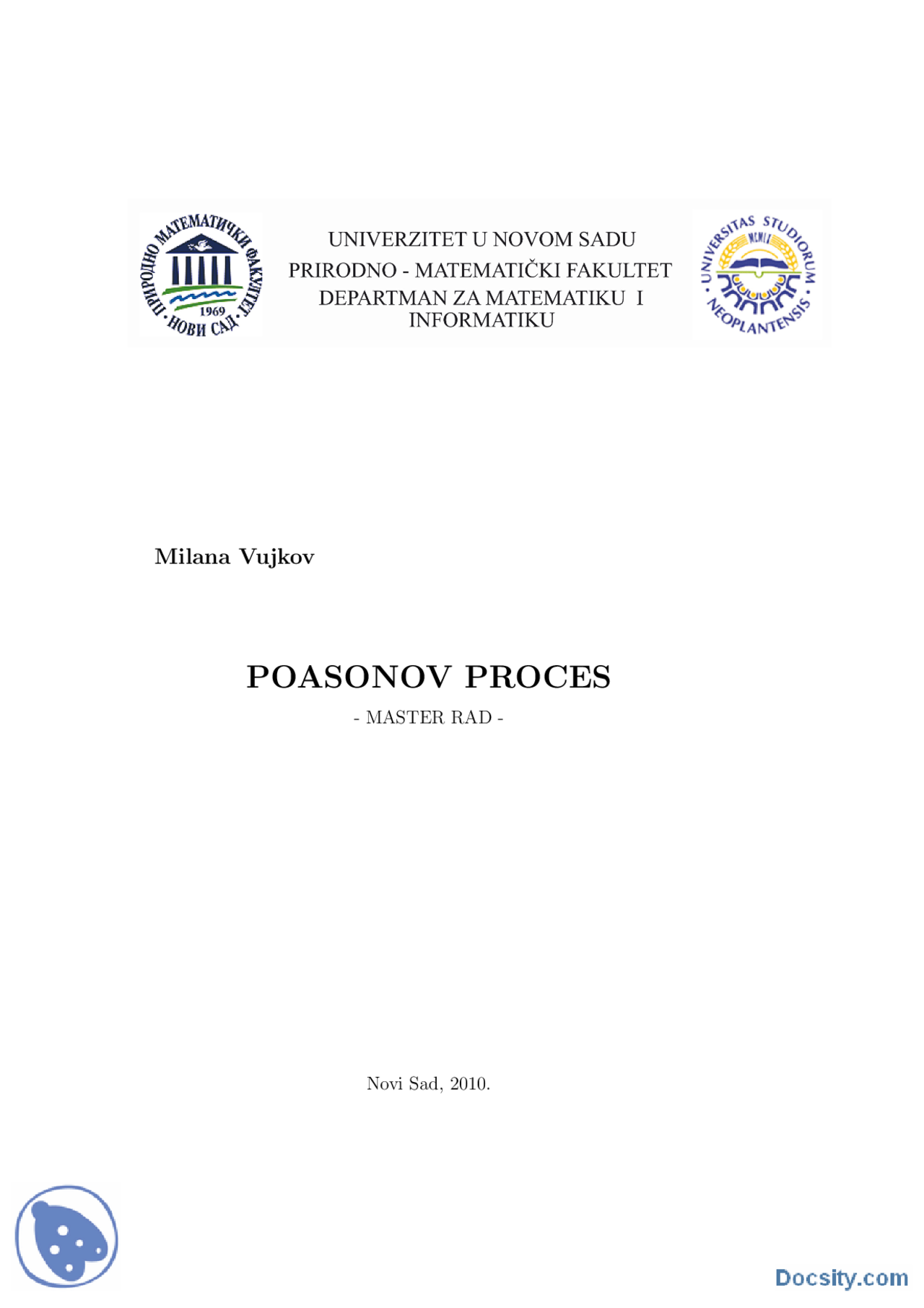 POASONOV PROCES-Zavrsni rad-Primenjena matematika-Matematika ...