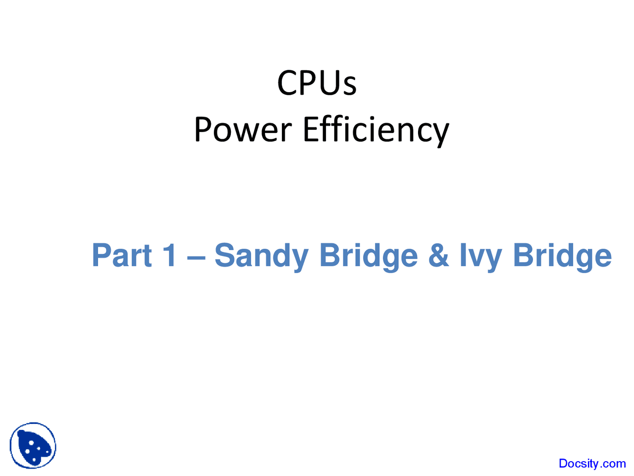 Power Efficiency - Principles of Computer Architecture - Lecture Slides ...