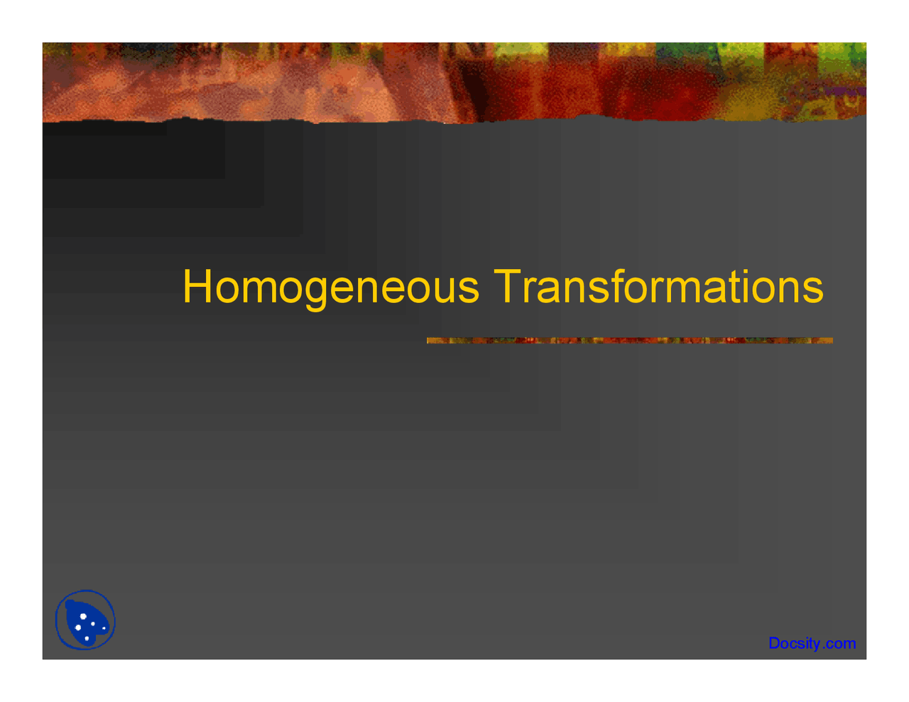 Homogeneous Transformations Introduction To Computer Graphics