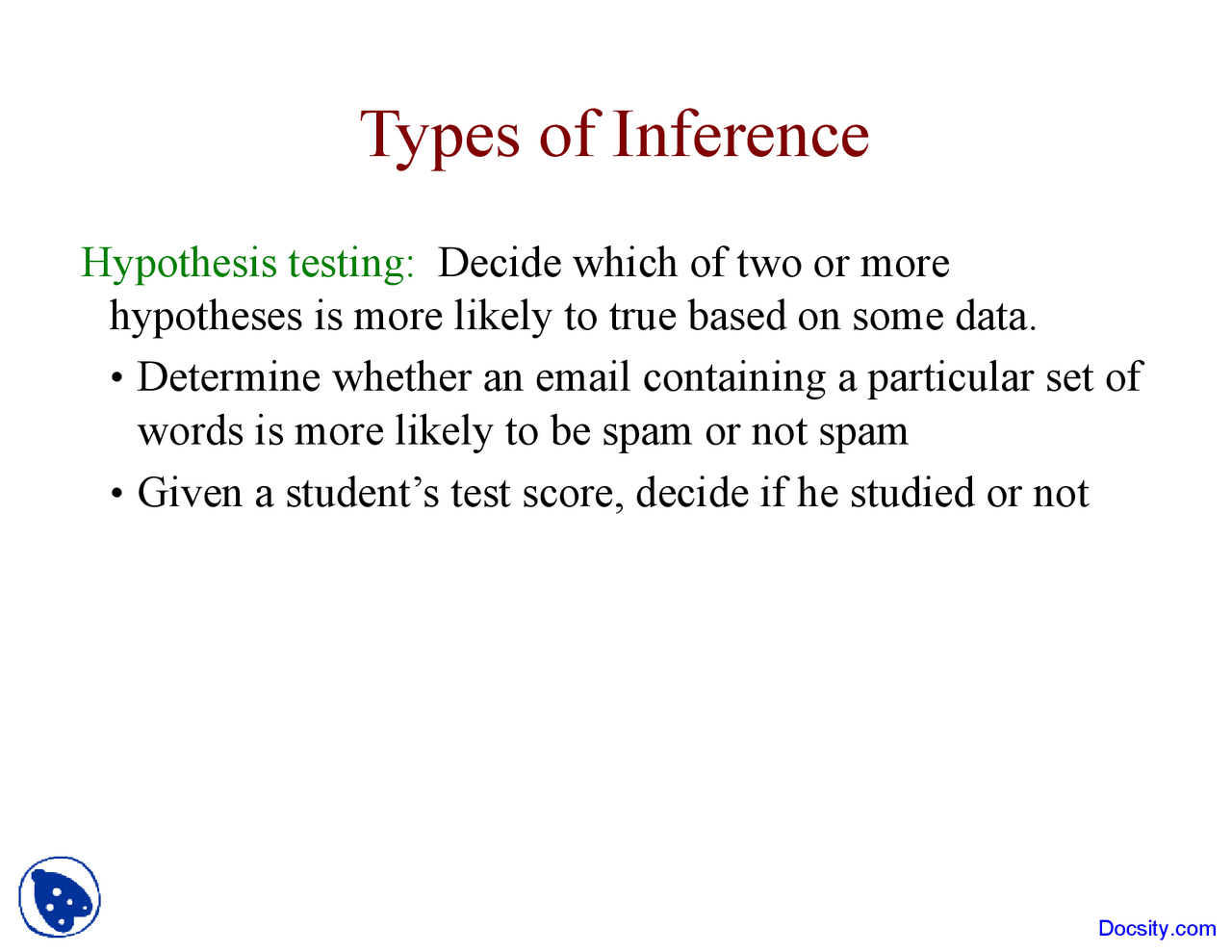 Types of Inference - Computer System Modeling Fundamentals - Lecture Slides | Slides Java ...