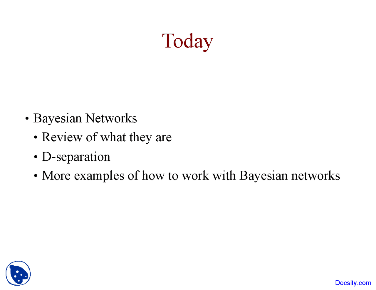 Bayesian Networks - Computer System Modeling Fundamentals - Lecture ...