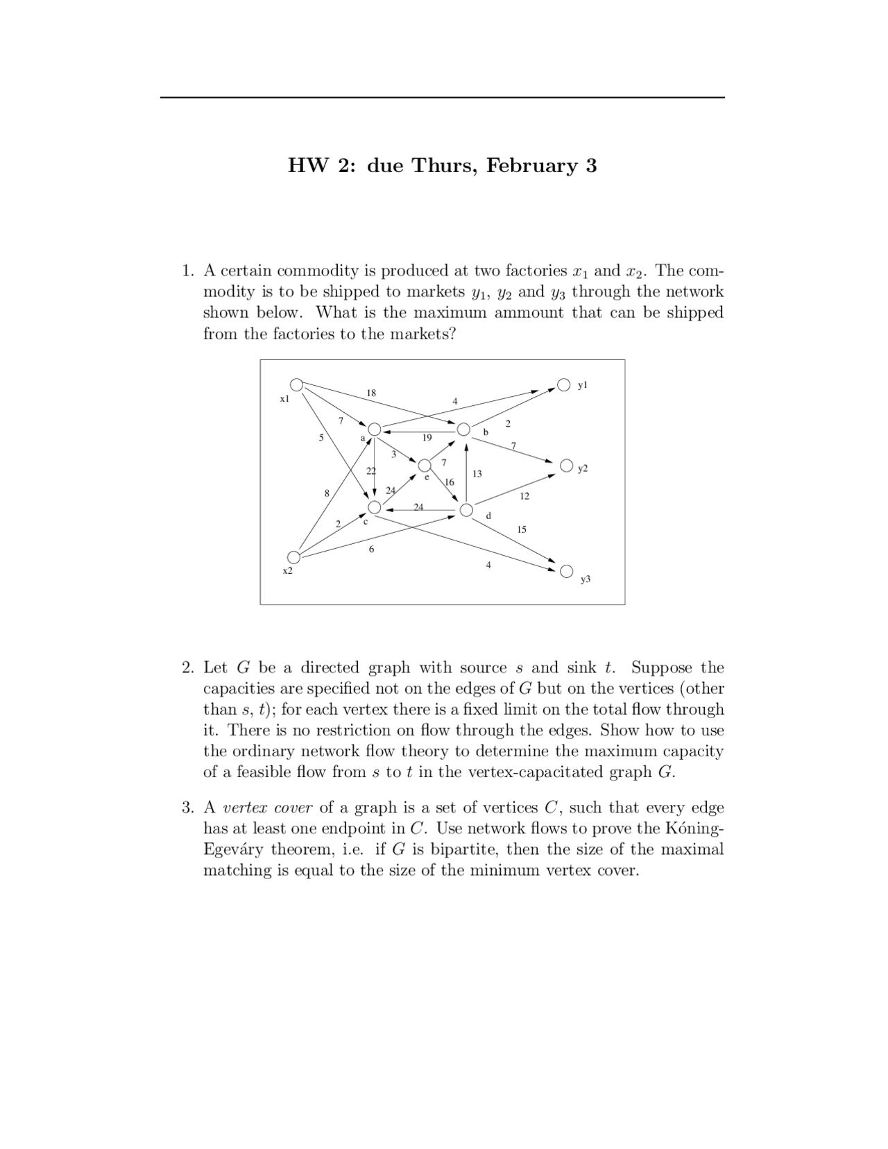 Ordinary Network Flow Theory - Advanced Algorithms - Exam - Docsity