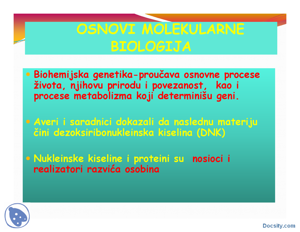 BIOHEMIJSKA GENETIKA-Slajdovi-Biologija životne sredine | Slajdovi ...