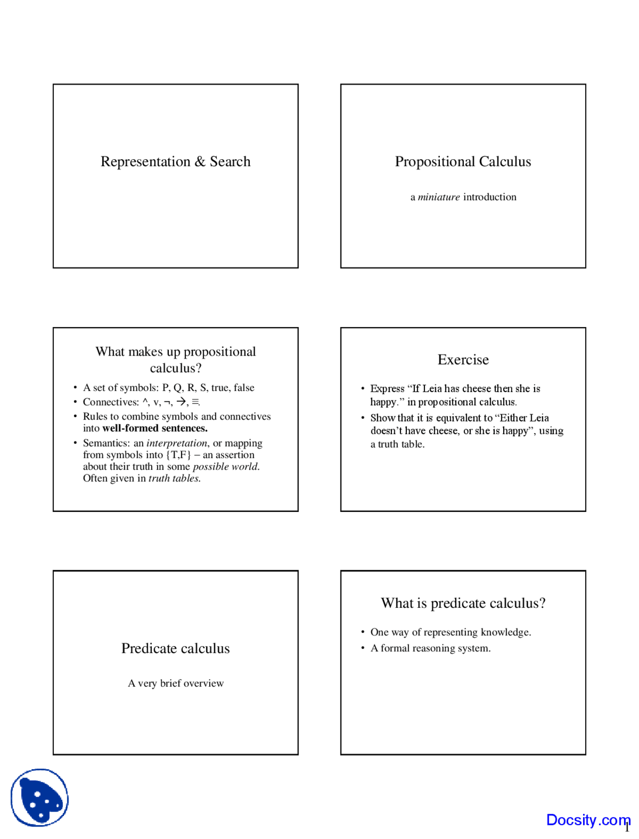 Representation And Search Artificial Inteligence Lecture Slides Docsity