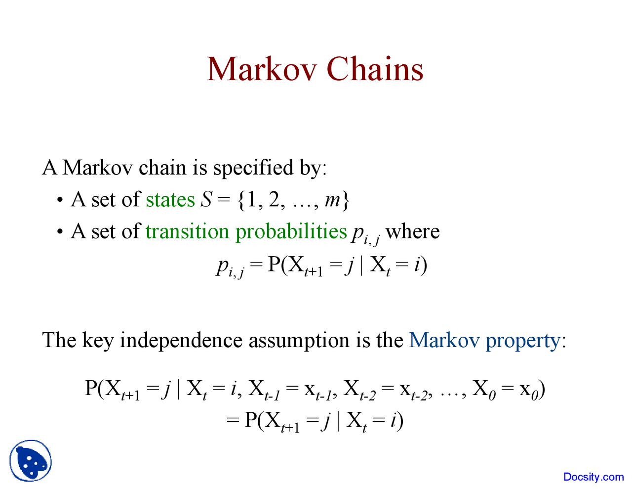 Markov Chains Computer System Modeling Fundamentals Lecture Slides